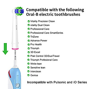8 Pack 3D Whitening Replacement Brush Heads Compatible with Braun Oral B Electric Toothbrush Pro500/100/1500/3000/Genius7500/7000/9600/8000, Etc.