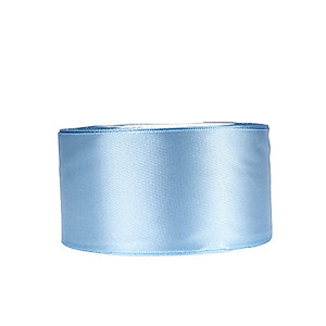 ATRBB 25 Yards 2 inches Satin Ribbon for Wedding,Handmade Bows and Gift Wrapping (Light Blue)