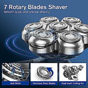 Mr.wintek Magnetic Head Shavers for Bald Men, 5-in-1 Electric Razor IPX5 Waterproof for Men, Cordless Electric Head Shavers with Beard Nose Hair Trimmer, Grooming Kit with LED Display