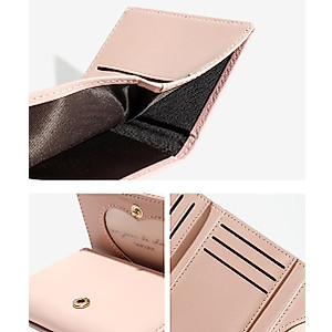 YaJaMa Women Wallet Leather Cute Cat Small Tri-folded Credit Card Case Holder Organizer Purse with ID Window for Teen Girls (Green)