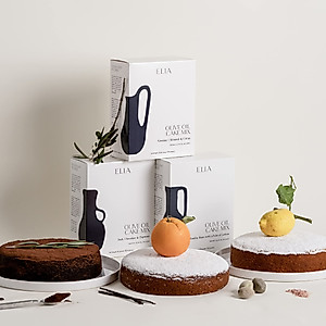 Organic and Non-GMO Baking Mix | Vanilla with a Hint of Lemon Cake | Olive Oil Cake Mix | Extra Virgin Olive Oil Included | Natural Mediterranean Dessert Mix for Dinner Party, Birthday Cake, Foodie Gift | ELIA