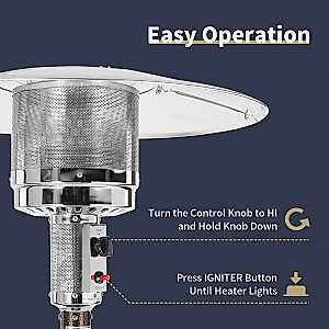 Patio Heater KEZATO 48,000 BTU Propane Outdoor Patio Heater for Residential or Commercial Use 87 Inches - Bronze