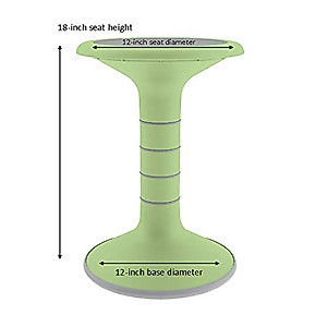 Learniture Active Motion Stool Flexible Seating for School Classroom, Office or Home - 18" Seat Height - Green Apple (LNT-NUS450-GA-SO)