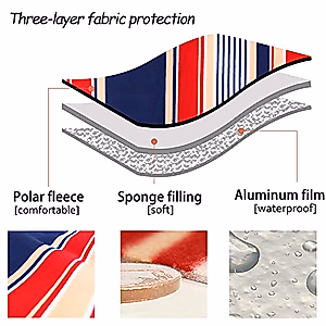 Fantasy Garden Camping Thin Mattress ,Waterproof and Sandproof Picnic Mat, for Outdoor Park Travel (59''x79''-Red Stripe)