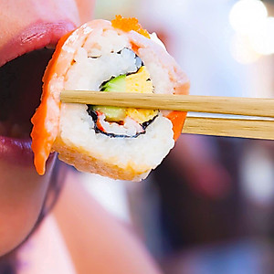 10 Pairs/Set Reusable Bamboo Chopsticks For Japanese Sushi Food Non-Slip Tableware Chopstick Bamboo Natural Wooden Chop Sticks Lightweight Dishwasher Safe Reusable Chopsticks(Natural B)