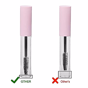 GTHER 10PCS 10ML Empty Mascara Tube Bottle with Eyelash Wand & Rubber Inserts & Funnels Set for Castor Oil/Eyelash Growth Oil, DIY Mascara Eyelash Cream Container with Cap, Matte Pink