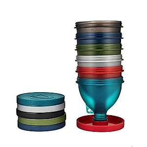 ProStand [6 Pack] - Funnels w/Stand for Filling Water Bottles with Protein Powder, Supplement Container Set to Go or Kitchen Use, Keychain for Shaker Cup