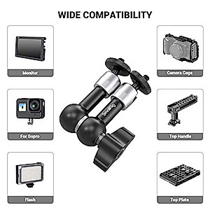 SmallRig 5.5 Inches Adjustable Friction Articulating Magic Arm, with Both 1/4" Screw for LCD Monitor/LED Lights - 2065