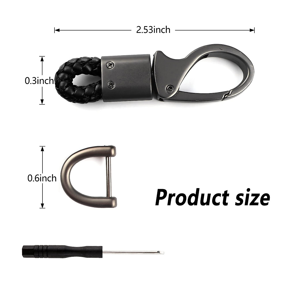 wedfish Minimalist Car Key Chain Clip for Men and Women,Heavy Duty Anti-Lost D-Ring&Woven Strap Stylish Design Fits All Car Keys