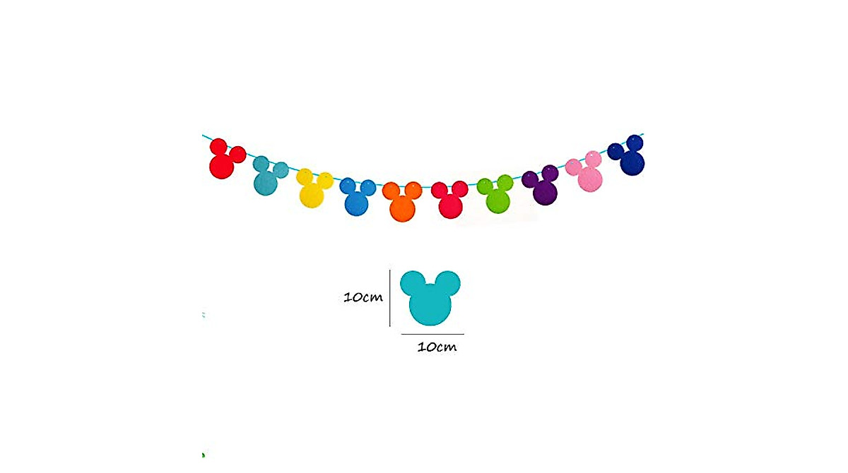 Kinyanco Colorful Mickey Mouse Garland for Parties & Decor