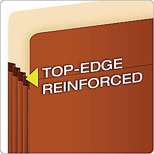 Pendaflex Expanding File Pockets, Letter Size, Redrope, 3.5" Expansion, Reinforced with DuPont™ Tyvek® Material, Redrope, 25 per Box (1524E-OX)