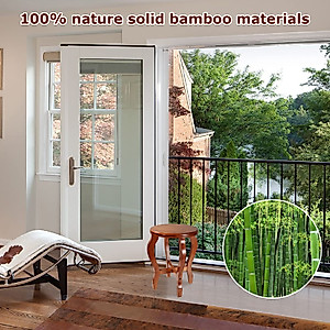 QTLCOHD Wooden Stool 9 Inch Small Wood Stool Round Wooden Foot Stool Wooden Step Stool for Kids Adults Bathroom Shoe Changing Bedside