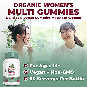 MaryRuth Organics Multivitamin for Women | Womens Multivitamin Gummy | Vegan | USDA Organic | Immune Support Gummy Vitamins | Hair and Skin Vitamins for Women | Vitamin D3 | Selenium | 60 Count