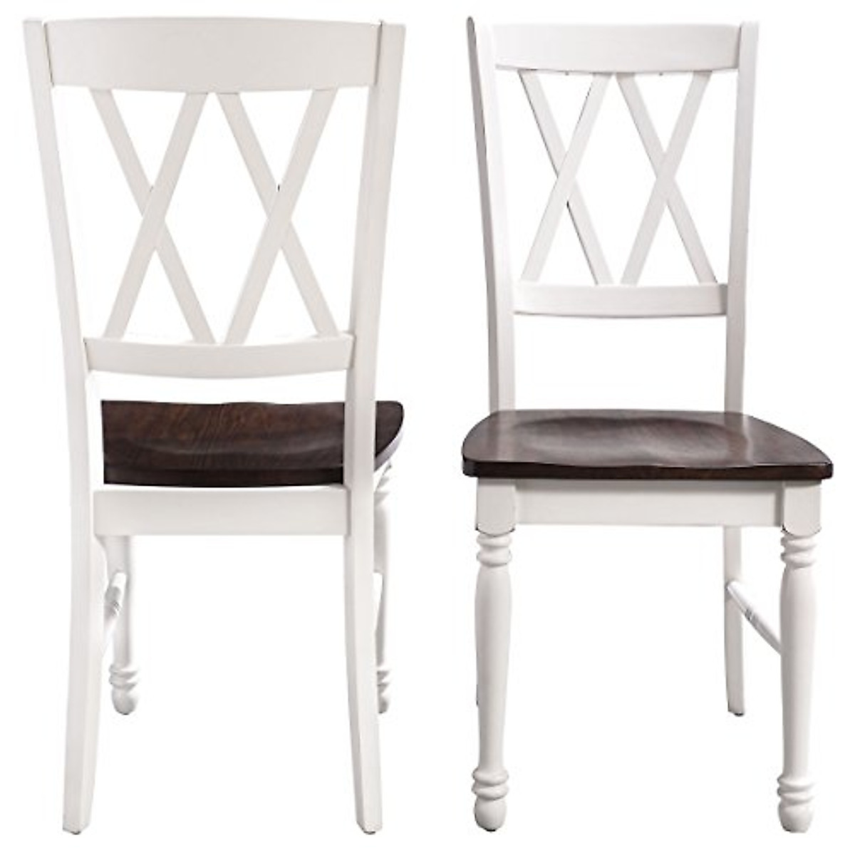 Crosley Furniture Shelby Dining Chairs (Set of 2), Distressed White