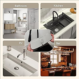 17"X5.9" Gray Kitchen Faucet Splash Guard - 3 in 1 Splash Guard with 5° Ramp - Protects Sinks from Splashing, Ideal for Kitchens, Bathrooms and RVs