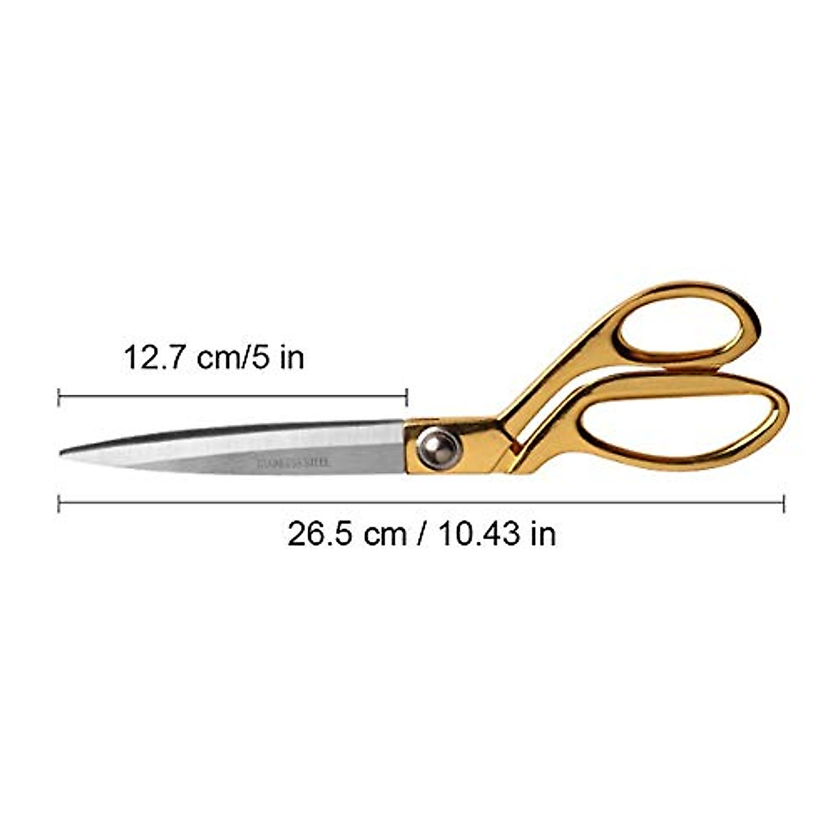Jasni Liu Tailor Scissors Professional 10.5" Gold Stainless Steel Professional Shears Heavy Duty