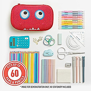 ZIPIT Beast Pencil Box for Kids | Pencil Case for School | Organizer Pencil Bag | Large Capacity Pencil Pouch (Red)