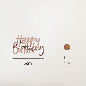 EMAAN Happy Birthday Foil Confetti Rose Gold Birthday Confetti Sequins, Table Sprinkle Dessert Table Decorations Light Up Your Birthday Party (Rose Gold)