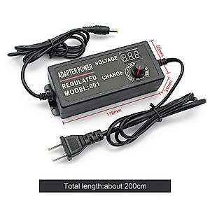 3-24V 2A Adjustable Power Adapter, Yetaida 48W Universal Switching Variable Power Supply 100-240V AC to DC 5V 6V 9V 12V 15V 18V 19V 20V for LCD Monitors, LCD TVs, LED Strip Lights, Routers