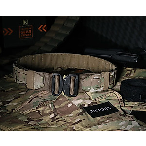 KRYDEX Tactical Battle Belt with Quick Release MOLLE System, Inner Belt, Padded Anti-Slip Pad