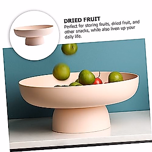 BESTOYARD 2pcs Fruit tray footed fruit bowl ceramic dip bowls holder dessert display stand footed bowl dessert tower stand cake display round cake pan household dish kitchen bowl hollow pp
