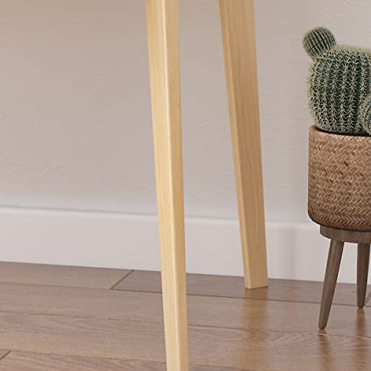 AIEGLE Wood Computer Desk Writing Table with 2 Drawers, 39 inch Home Office Workstation, Natural Color (39.4" L x 21.7" W x 29.5" H)