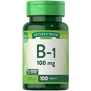 Nature's Truth Vitamin B1 100mg (Thiamine) | 100 Count | Vegetarian, Non-GMO & Gluten Free Supplement