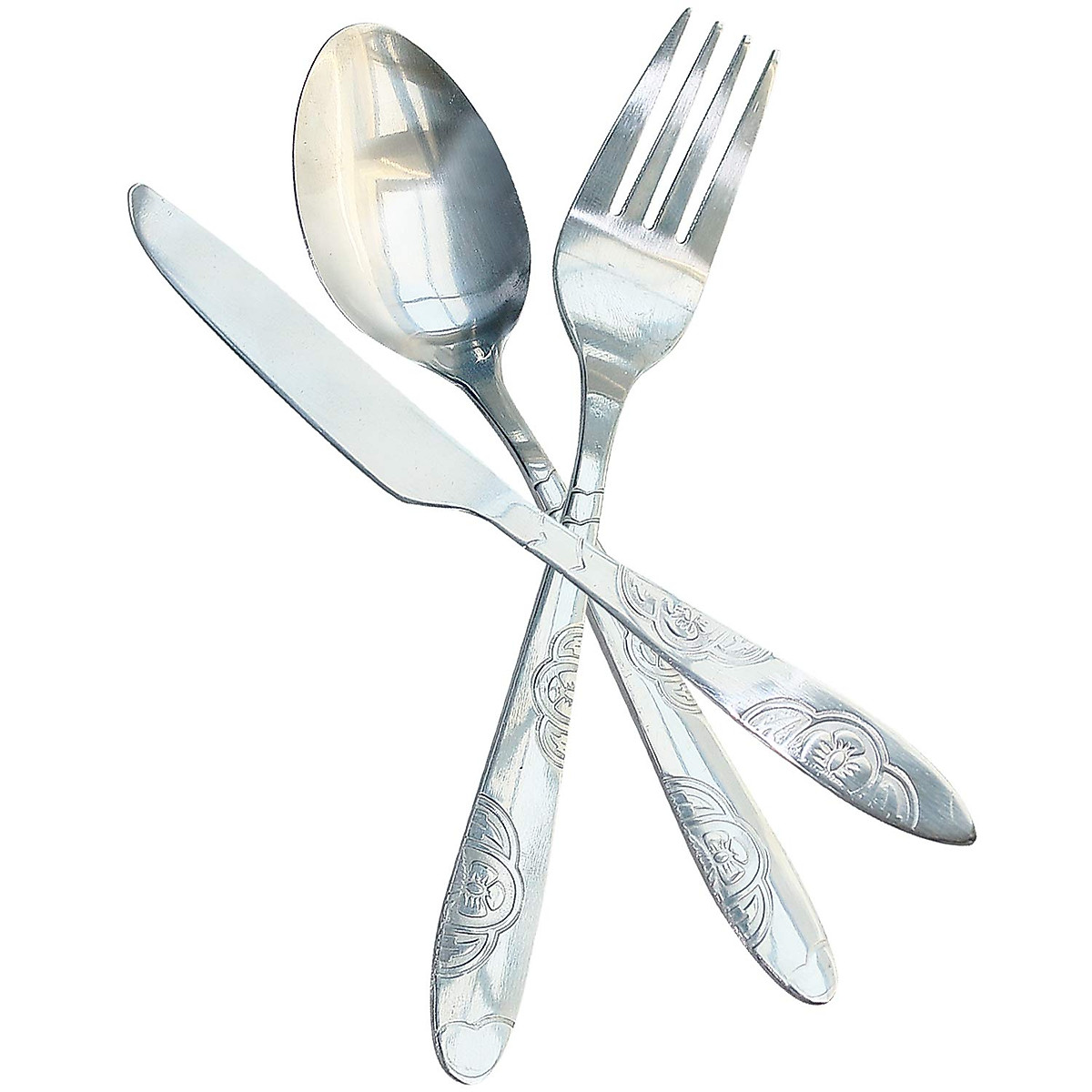 Silverware Flatware Set, RilexAwhile Set of 1 Stainless Steel Reusable Utensils to Go Lunch Set, Camping Flatware Set Knife, Fork and Spoon 3-Piece, for Camping and Travel