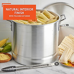 IMUSA USA 28Qt Aluminum Steamer with Lid, 28-Quart, Silver