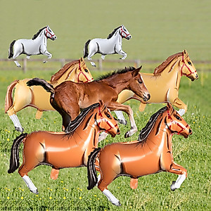 10PCS 30 Inches Horse Shaped Foil Balloons for Western Cowboy Derby Day Festival Country Farm My First Redeo Birthday Party Baby Shower Decoration Supplies