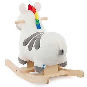 Battat – Zebra Rocking Horse – Wooden Rocker & Plush Body – Active Play Toy – Sturdy & Durable – 12 Months + – Rockin’ Zebra