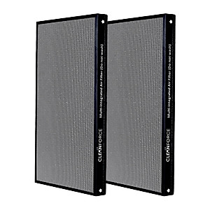 Genuine CleanForce Multi-Integrated H13 HEPA Replacement Air Filter for MEGA1000 Air Purifier, 2 PCS in Pack, filters Dust, Somke, Lint, Pet Hair Dander, Odors, etc.