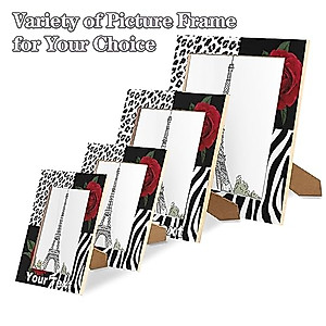 Herdesigns Red Roses 8x10 Picture Frame Personalized Custom Text Name Flower Animal Print Wooden Picture Frame for Wall and Tabletop Display, Photo Picture Frame Customized Gift