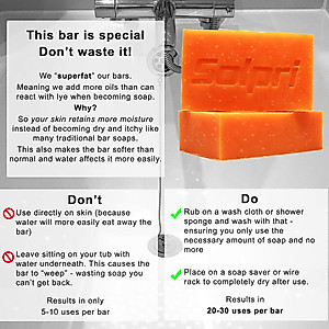 Solpri Shield Athletic Soap Bar Lemongrass Tea Tree Eucalyptus 4 oz (6 Pack)