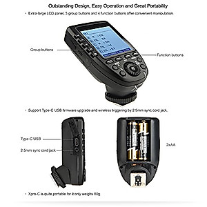 Godox Xpro-C TTL Wireless Flash Trigger for Canon 1/8000s HSS TTL-Convert-Manual Function Large Screen Slanted Design 5 Dedicated Group Buttons 11 Customizable Functions