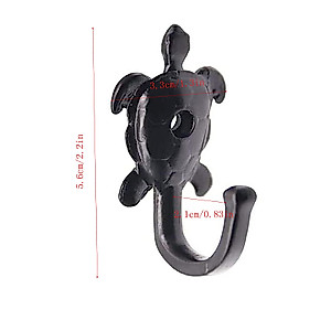 TONGNENGLIU 5 Pack Metal Key Holder No Rust Hooks Indoor Outdoor Coastal Hanging Art Wall Decorations Octopus Hooks Retro Garden Wall Decor for Hanging Clothes,Towels,Jackets,Bags (D-Sea Turtle)