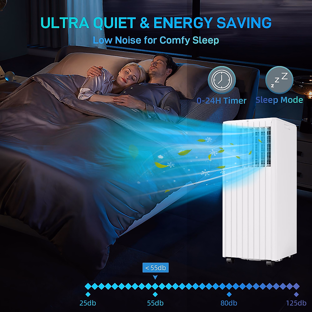 GAOMON 8000 BTU Portable Air Conditioner for Room, 3 in 1 Cooling AC Unit up to 350sq.ft & Fan & Dehumidifier with Remote Control, Sleep Mode for Bedroom, living room, office