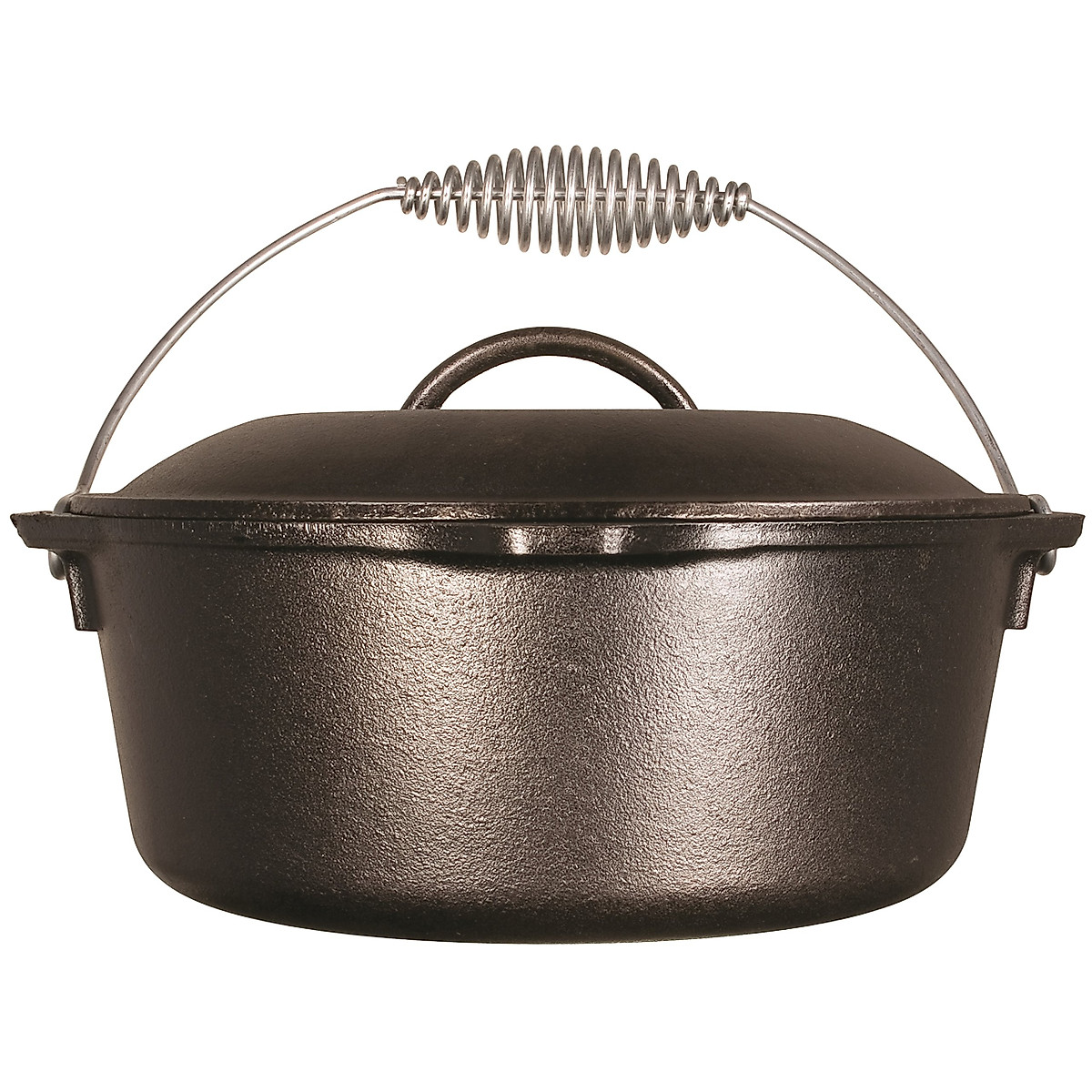 Lodge L8DO3 Cast Iron Dutch Oven, Pre-Seasoned, 5-Quart & ASAHH41 Silicone Assist Handle Holder, Red
