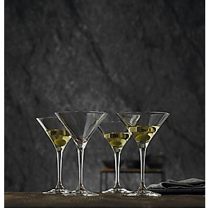 Nachtmann Vivendi Collection, Martini Glasses, Cocktail Drinking Glass, Made of Crystal Glass, Clear, 6.88 oz, Set of 4, Straight Stemmed, Classic Design, Dishwasher Safe