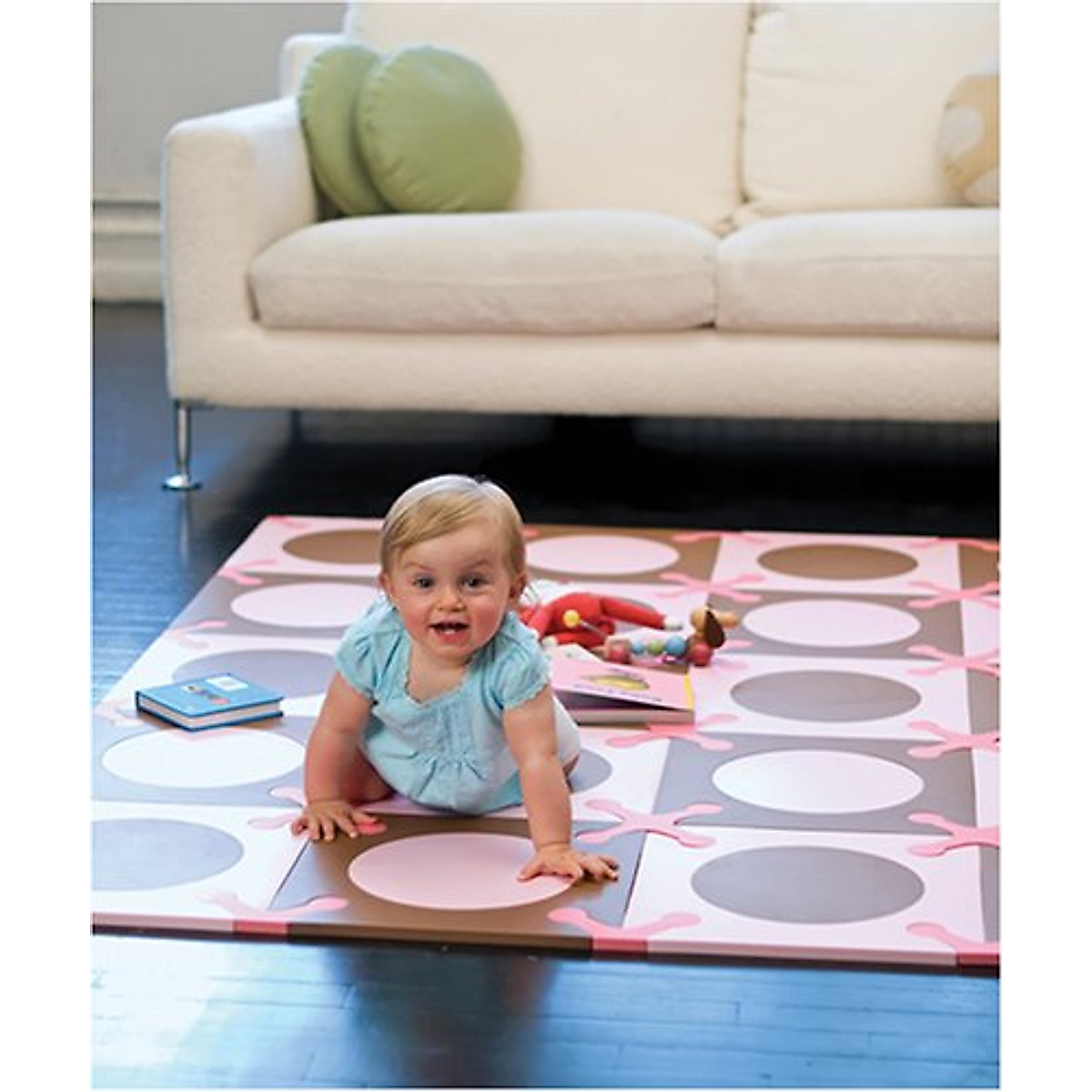 Skip Hop 20 Piece 70"x56" PlaySpot Floor Mat, Pink/Brown (Discontinued by Manufacturer)