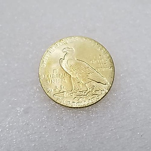 Kocreat Copy 1909-P Indian Head Eagle Five Dollars Gold Coin-USA Souvenir Coin Lucky Coin Morgan Dollar Replica Collection