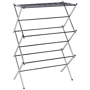 Pyle XPB20-288S PYRPUCWM22 Compact & Portable Washer & Dryer, 0, White and Amazon Basics Foldable Laundry Rack for Air Drying Clothing - 41.8" x 29.5" x 14.5", Chrome