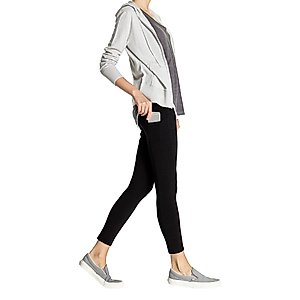 No nonsense Women’s Leggings with Pockets, High Waisted Soft Cotton Leggings, Black, Large