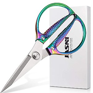Jasni Fish pattern Powerful kitchen scissors professional Heavy Duty Multi-Purpose pretty Color rainbow Titanium Coating Forged Stainless Steel fish bones Shears Office Home scissors