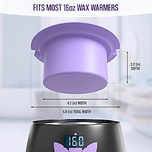 Tress Wellness Wax Warmer Silicone Liner (Purple) - Easy to Clean Silicone Wax Warmer Bowls with 2x Silicone Spatulas Compatible with 16oz Electric Waxing Kit - Silicone Wax Pot melting Wax Bowl