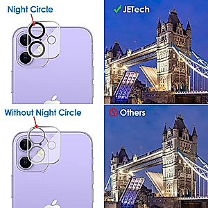 JETech Camera Lens Protector for iPhone 11 6.1-Inch and iPhone 12 mini 5.4-Inch, 9H Tempered Glass, HD Clear, Anti-Scratch, Case Friendly, Does Not Affect Night Shots, 3-Pack