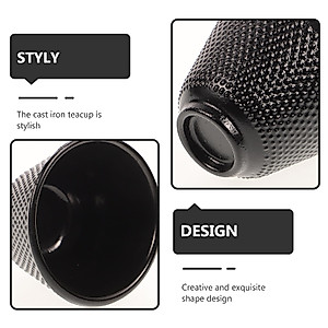 Angoily 2pcs Japanese Tea Cup Black Tea Cups Japanese Cast Iron Tea Cup Chinese Kung Fu Tea Cup Blossom Teacup Handcraft Mugs Set