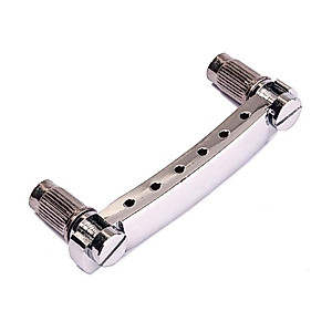 Chrome Roller Saddle Tailpiece Chrome for LP SG Style Electric Guitar Replacement Parts (Silver)