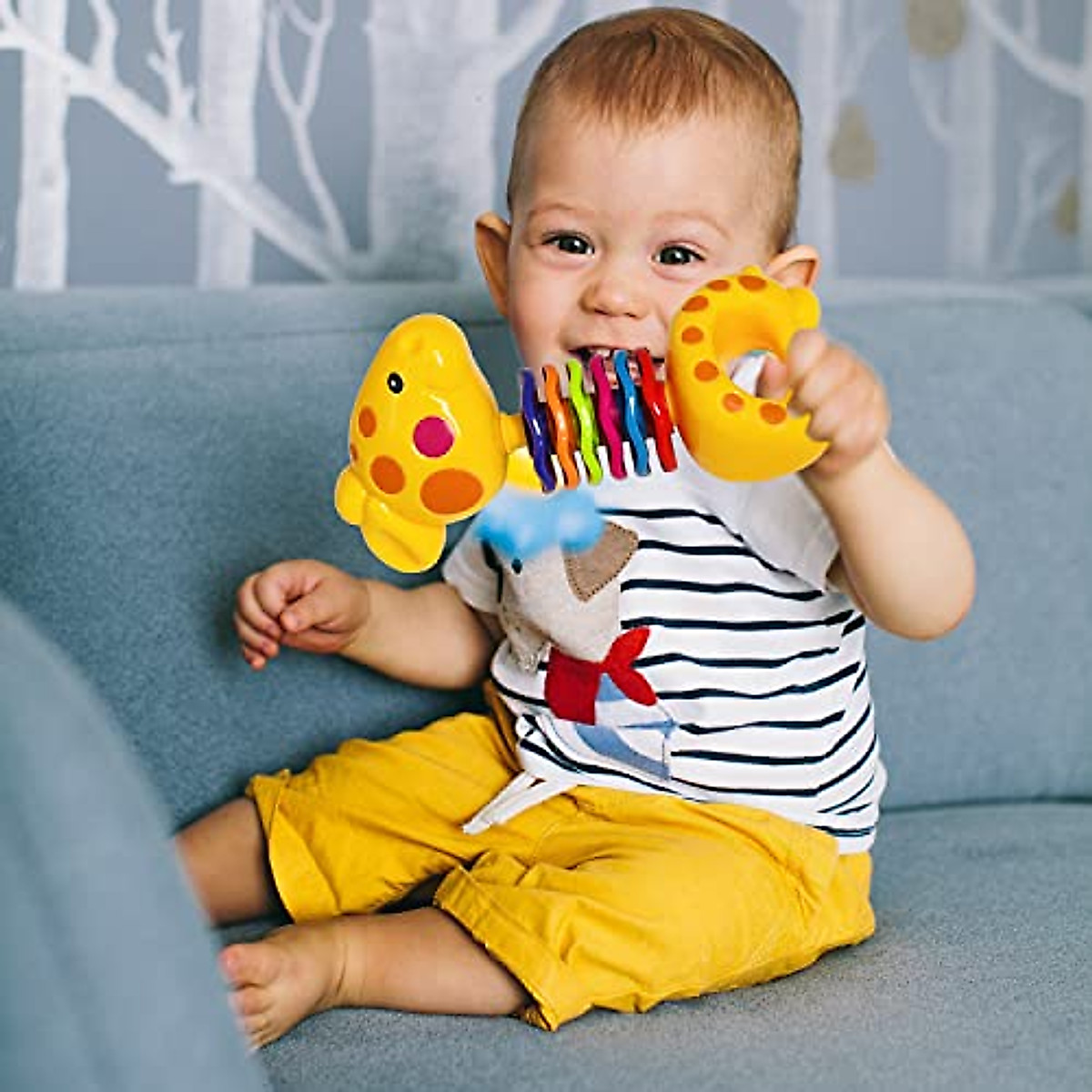 AIVIAI Baby Toys 0-6 Months Infant Toys 0-3 Months Infant Rattles Baby Rattle Teether Toy Set with Storage Box Musical rattles for Newborn Boy Girl Gifts Set with Baby's First Rattle Teether (11pcs)