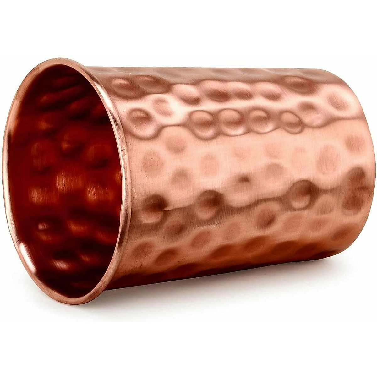 HERBEVER Pure Copper Hammered shape Water Tumbler Glasses for Healing Ayurvedic Set of 2